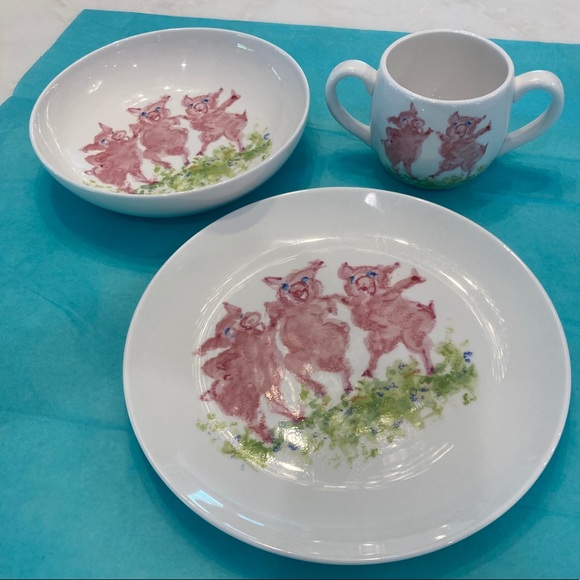Tiffany & Co. | Other | Vintage Tiffany Co Dancing Pigs Dish Set | Poshmark